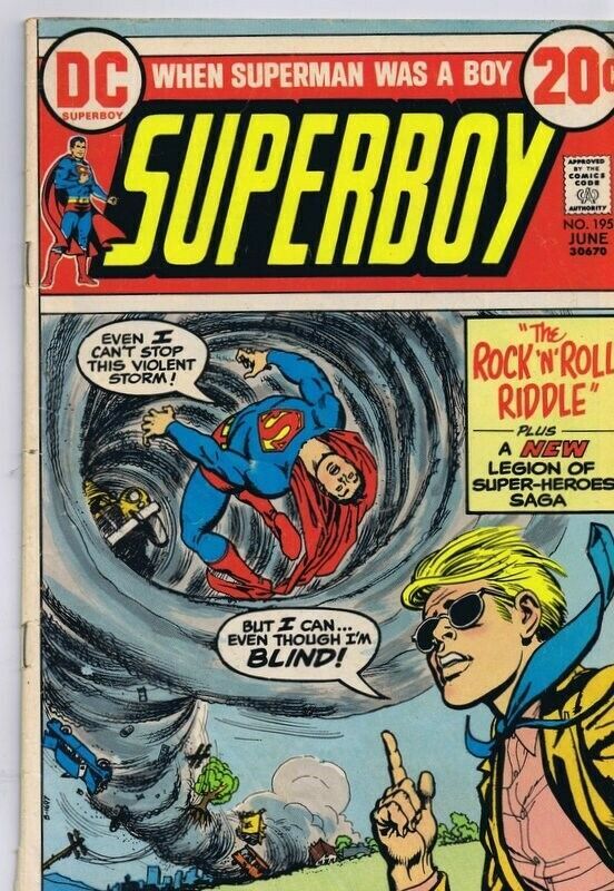 Superboy #195 ORIGINAL Vintage 1973 DC Comics 1st Wildfire ERG-1 ...