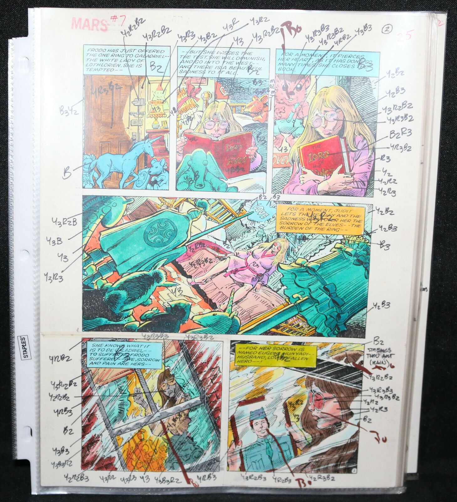 Mars #7 8pg Story Color Guide Art Black Flame 'Lover!' - 1984 by Bruce ...
