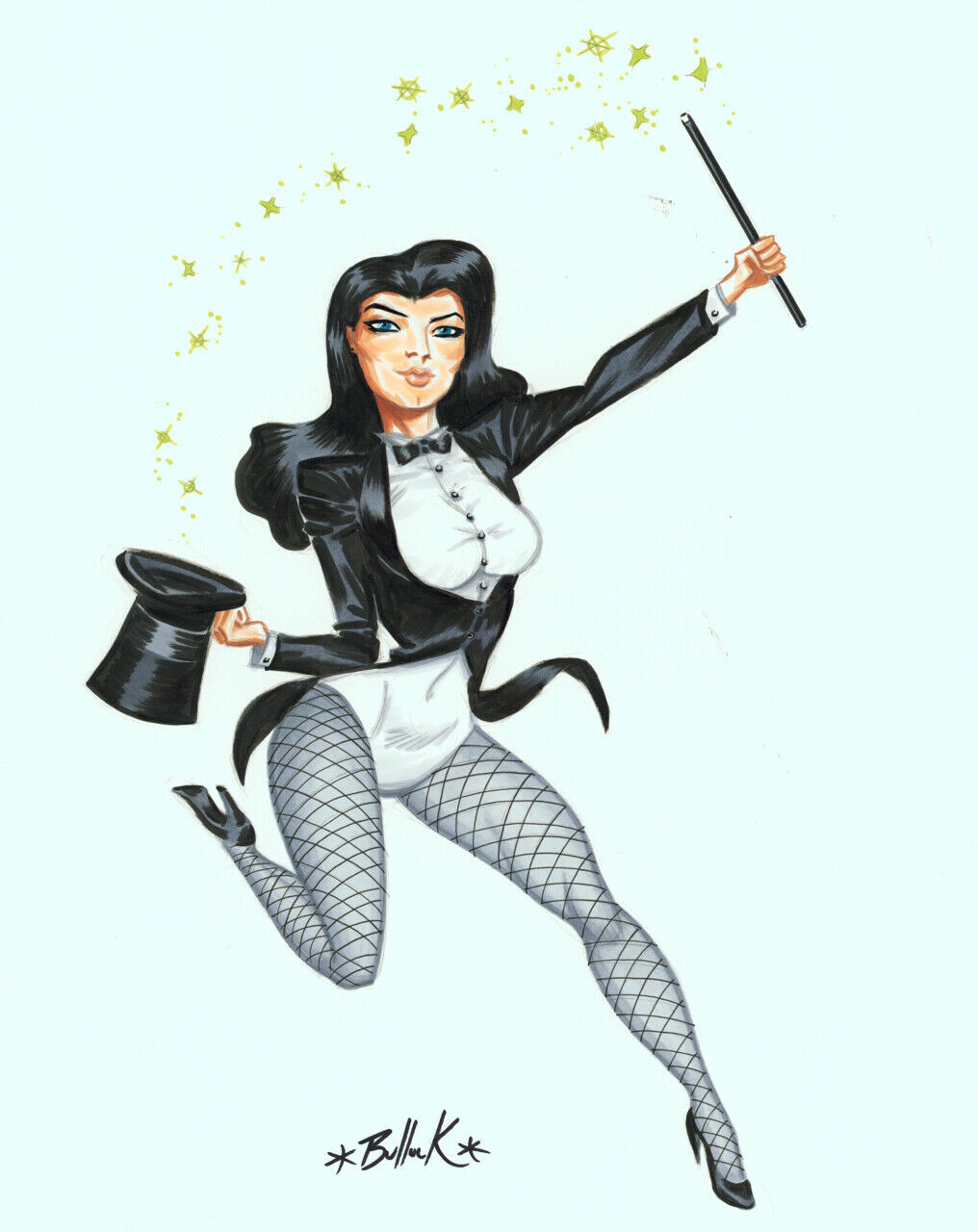 Dave Bullock Original DC Comics JLA Justice League Art Sketch ~ Zatanna ...