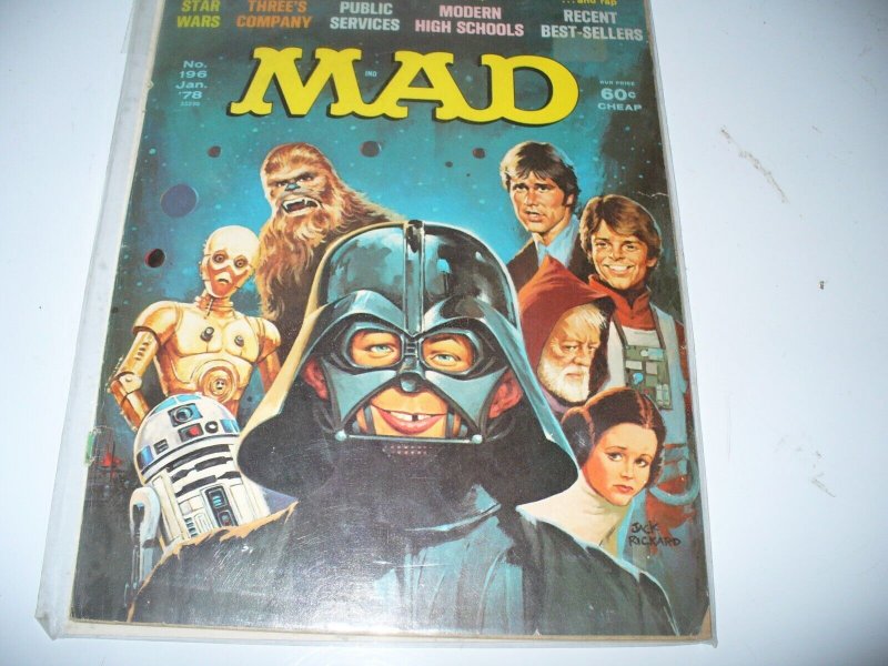 Vintage JAN. 1978 MAD Magazine Star Wars Issue No.196 Bagged & Boarded ...