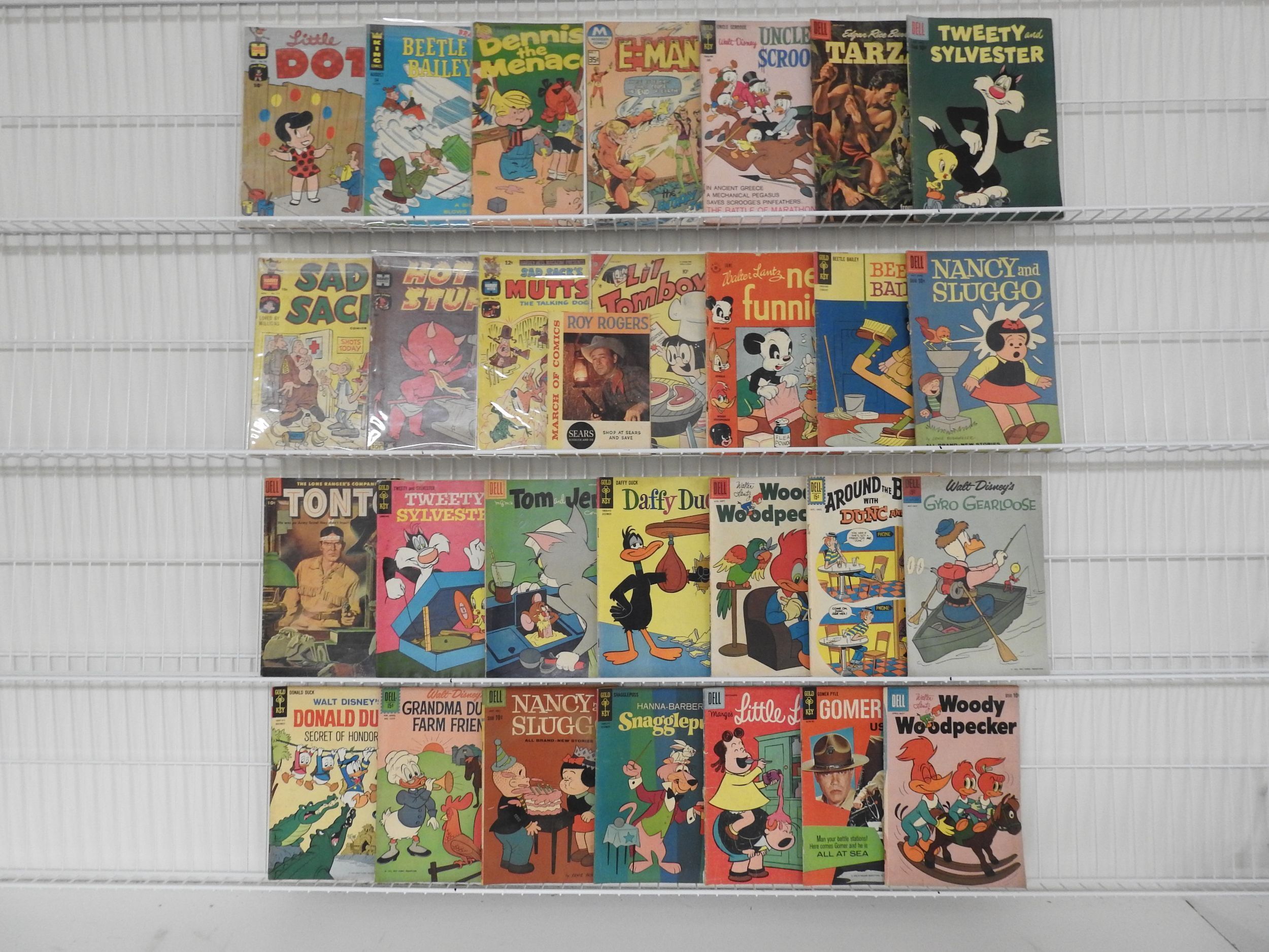 Lot of 28 Silver/Bronze Comics W/ New Funnies, Hot Stuff, Mickey Mouse ...
