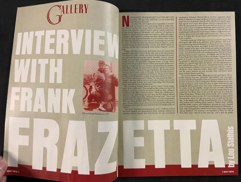 Heavy Metal Magazine November 1990 Exclusive Frank Frazetta Interview ...