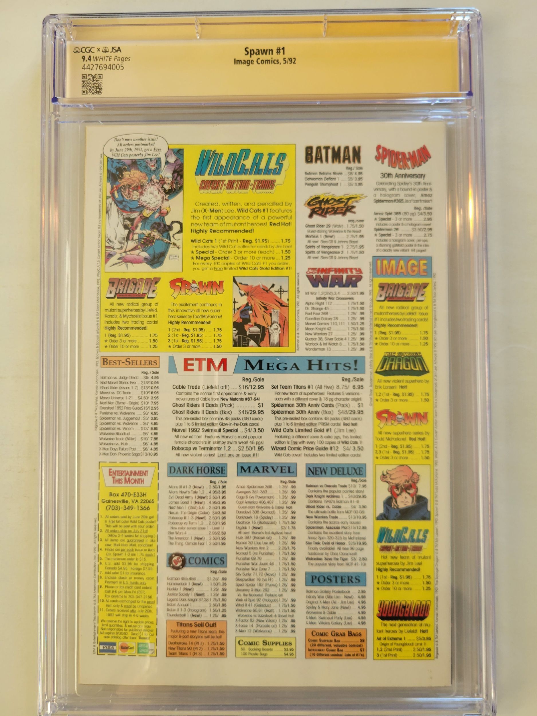 Spawn #1 (1992) CGC 9.4 Signed by Todd McFarlane and Al Simmons | Comic ...
