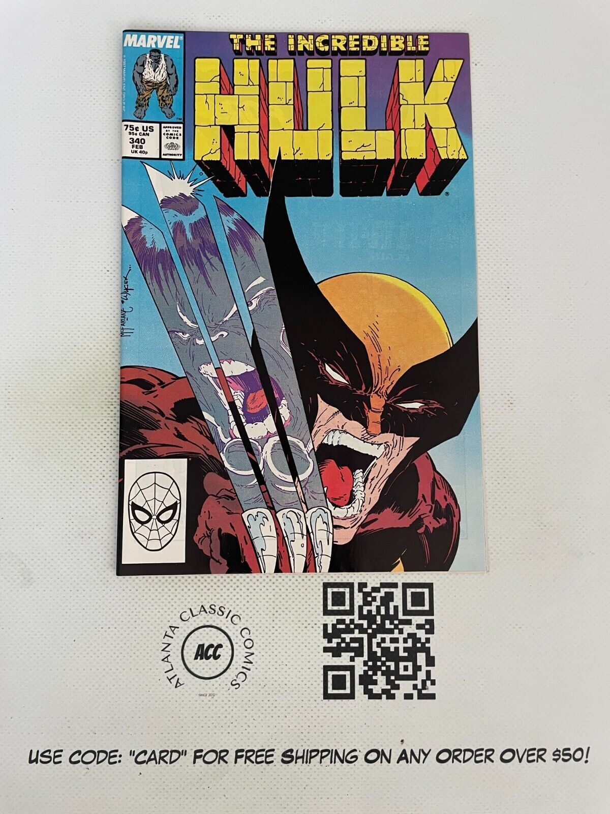 The Incredible Hulk # 340 NM Marvel Comic Book Todd McFarlane Wolverine ...