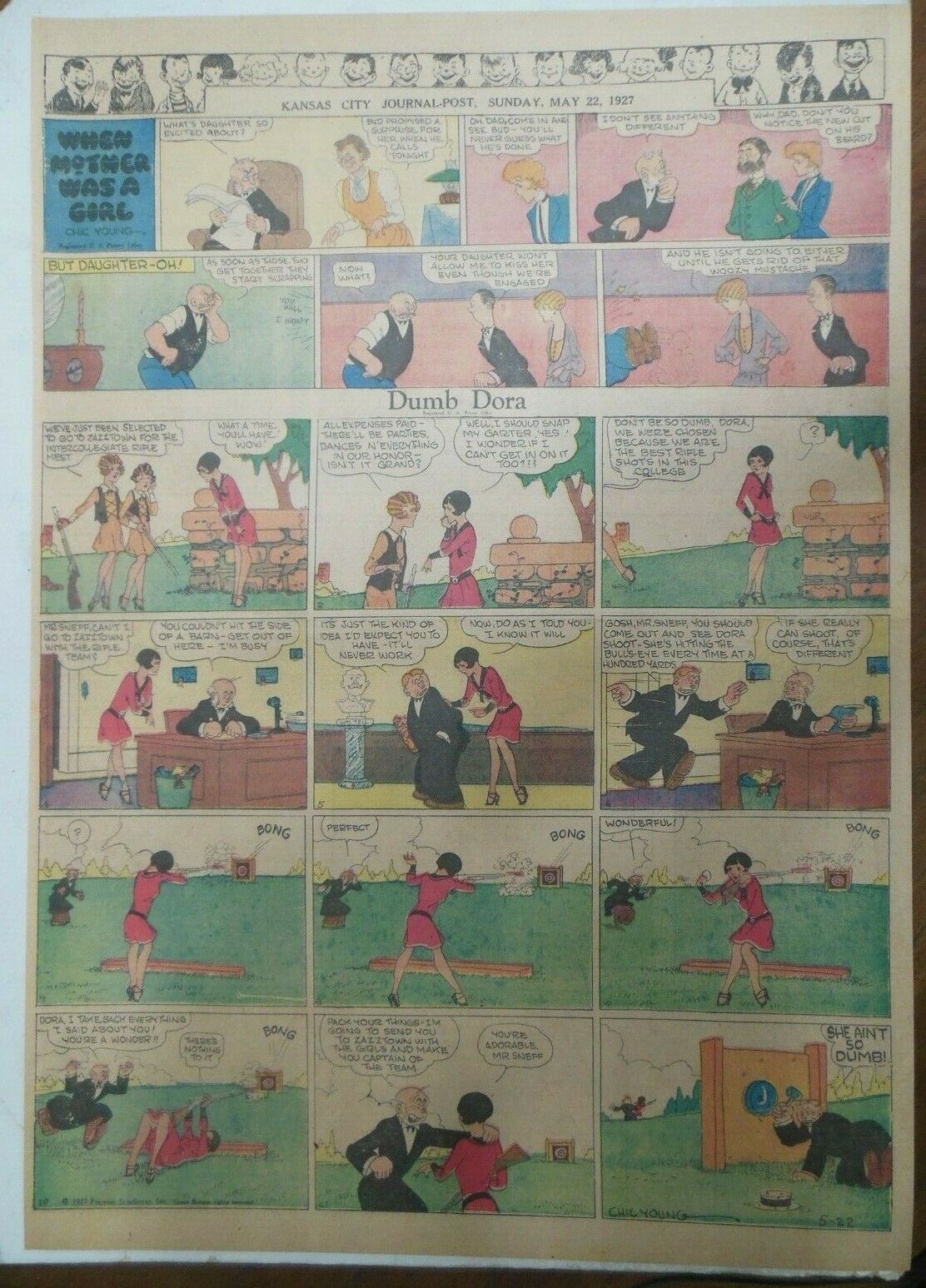 Dumb Dora Sunday Page by Chic Young from 5/22/1926 Large Full Size Page ...
