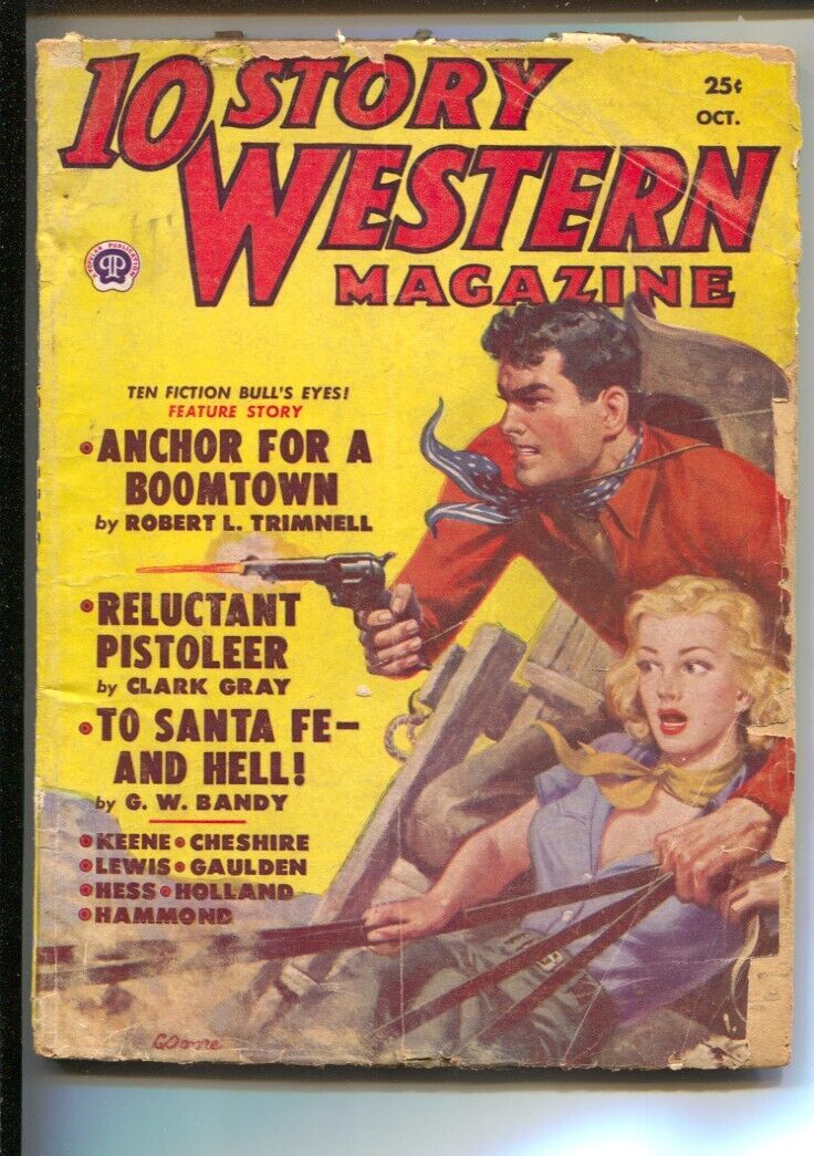 PULP: 10 Story Western 10/1951-Popular-Clarence Doore cover art-Pulp ...