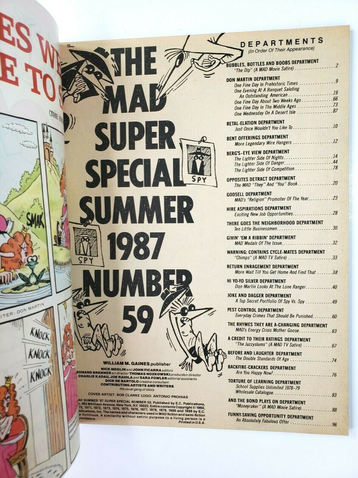 MAD BOMBS Magazine SUPER SPECIAL Summer 1987 96 Pages SPY VS SPY ...