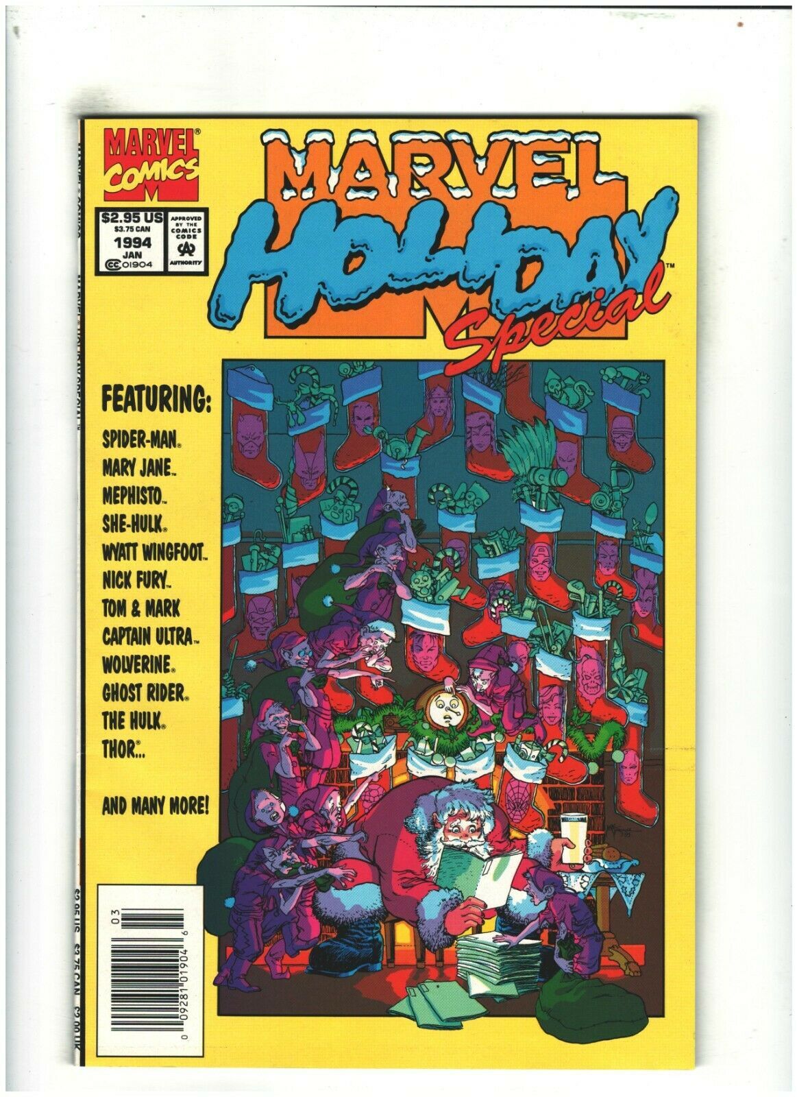 Marvel Holiday Special #1 NM- 9.2 Newsstand 1994 Spider-man Wolverine ...