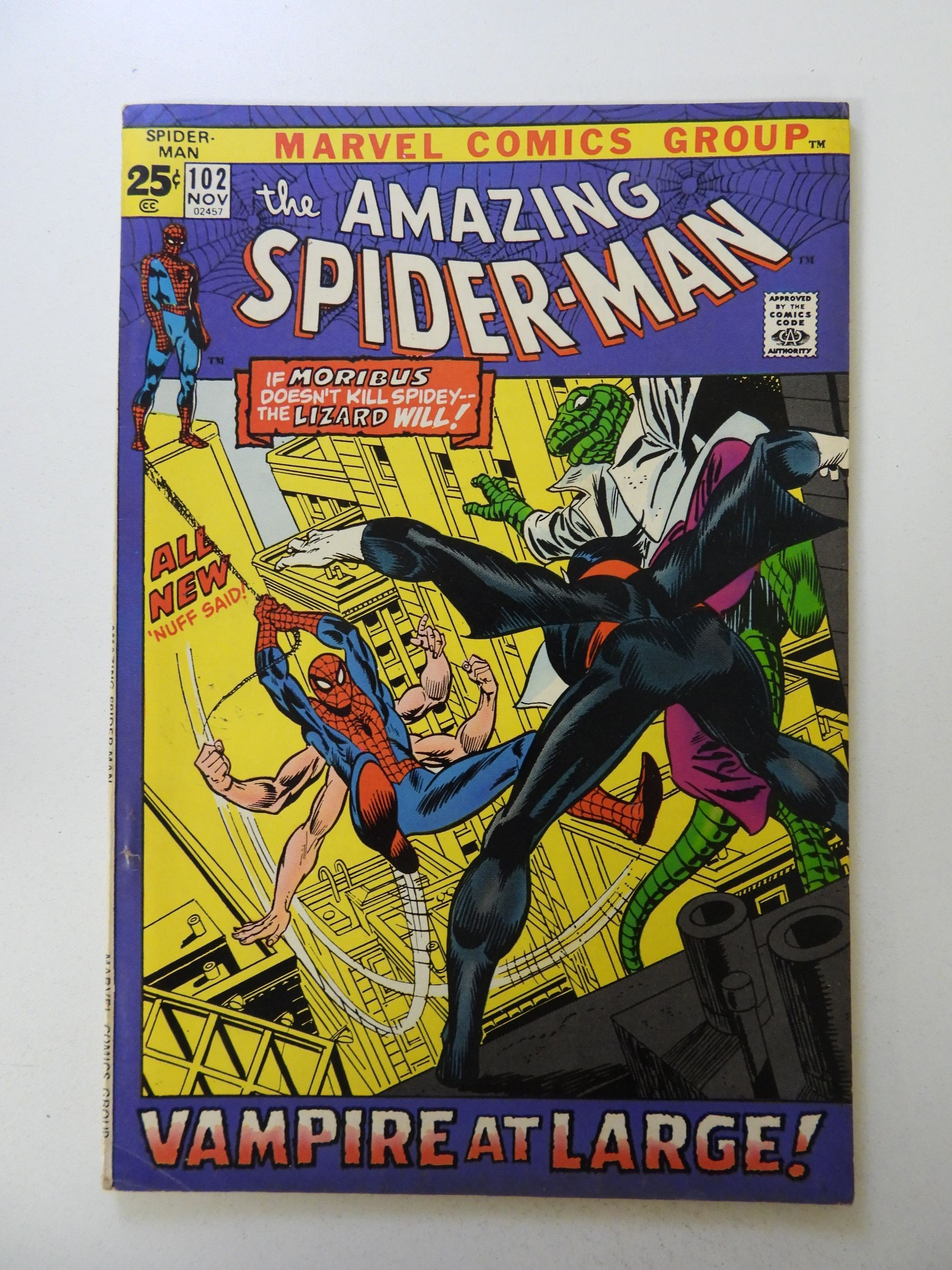 The Amazing Spider-Man #102 (1971) 2nd appearance of Morbius FN/VF ...