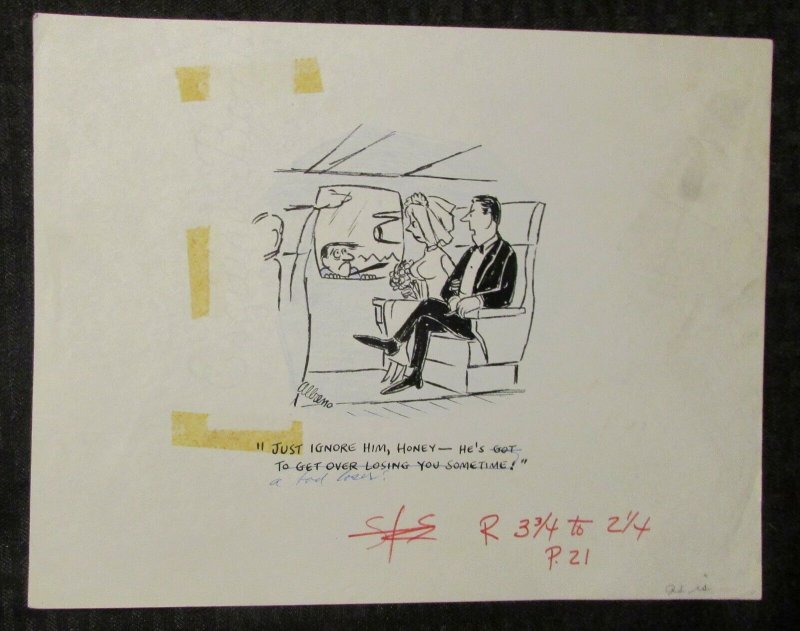 J ALBANO Wedding Cartoon Humour Gag 8.5x11" Original Art / Humorama ...
