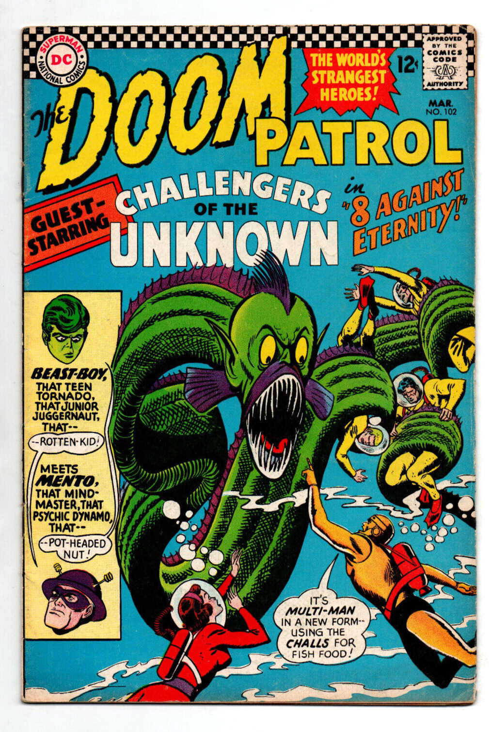 Doom Patrol #102 - Challenger's of the Unknown - Beast Boy - 1966 - FN ...