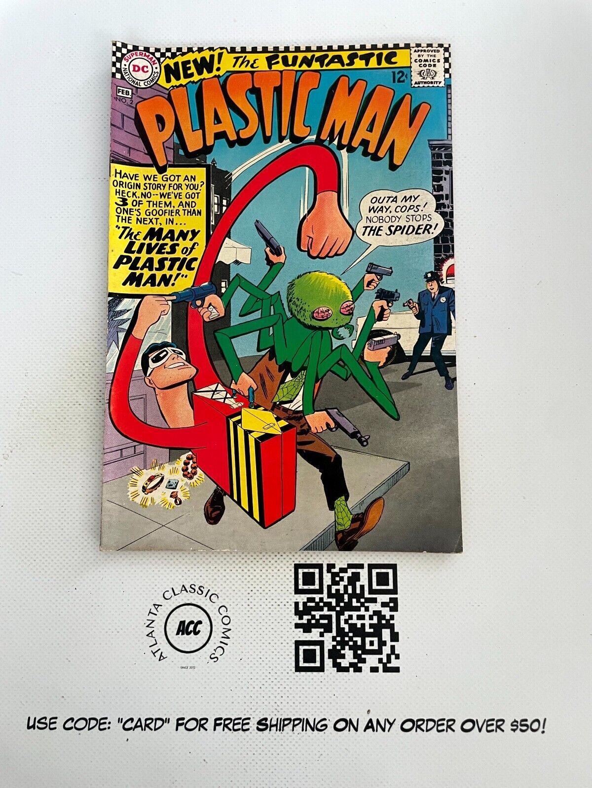 Plastic Man # 2 FN/VF DC Silver Age Comic Book Super-Heroes Batman ...