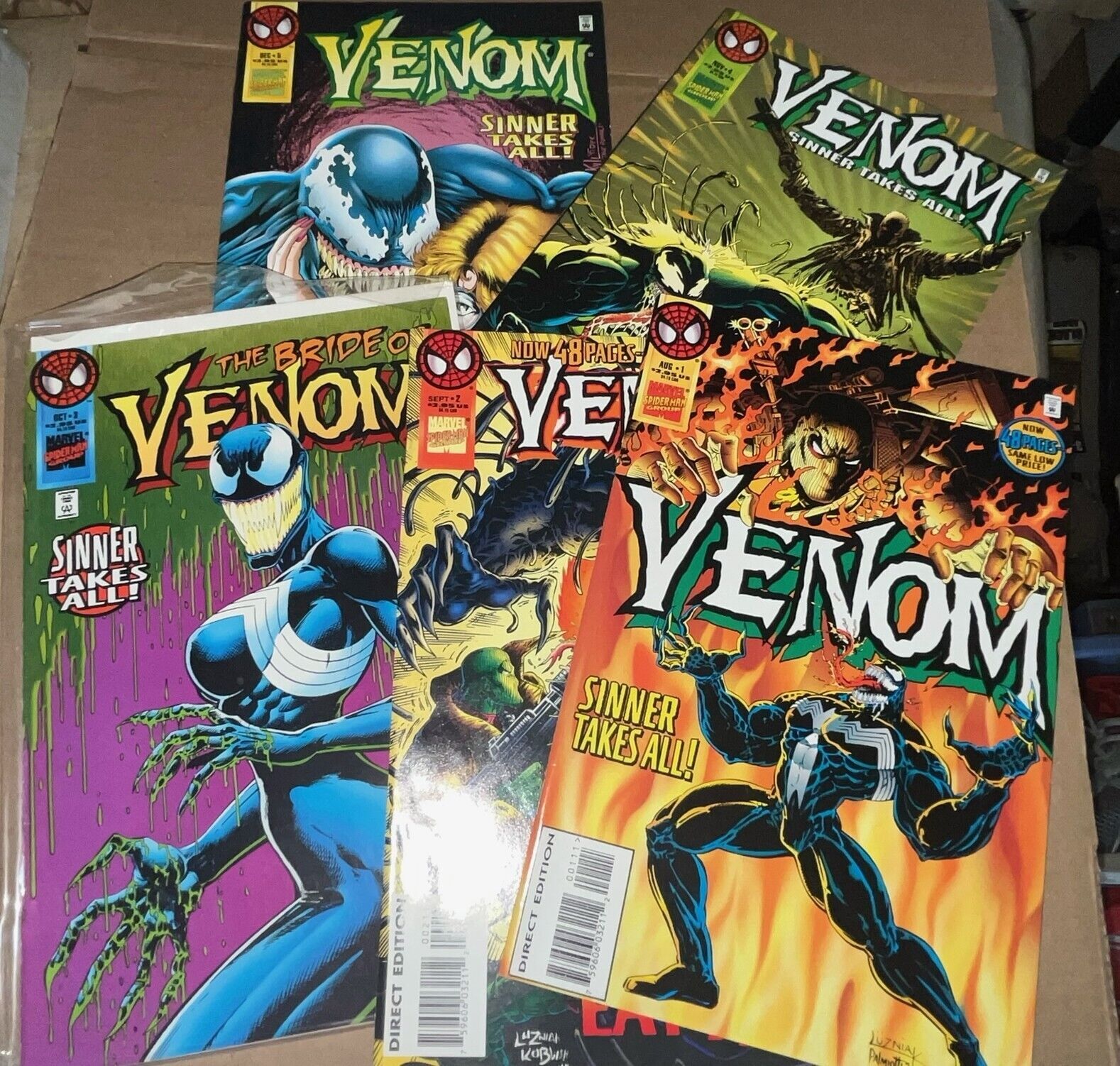 Venom Sinner Takes All (1995) Lot, Complete Mini Series Set w/#s 1-5 ...