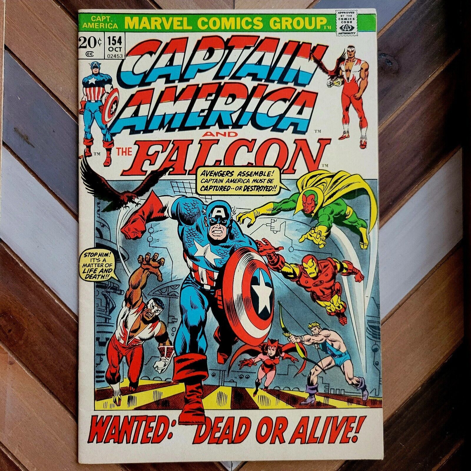 Captain America #154 FN (Marvel 1972) Avengers + 1st full Jack Monroe ...
