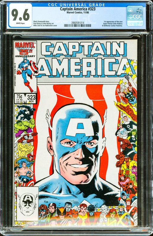 Captain America #323 (1986) CGC Graded 9.6-1st app, Super-Patriot ...