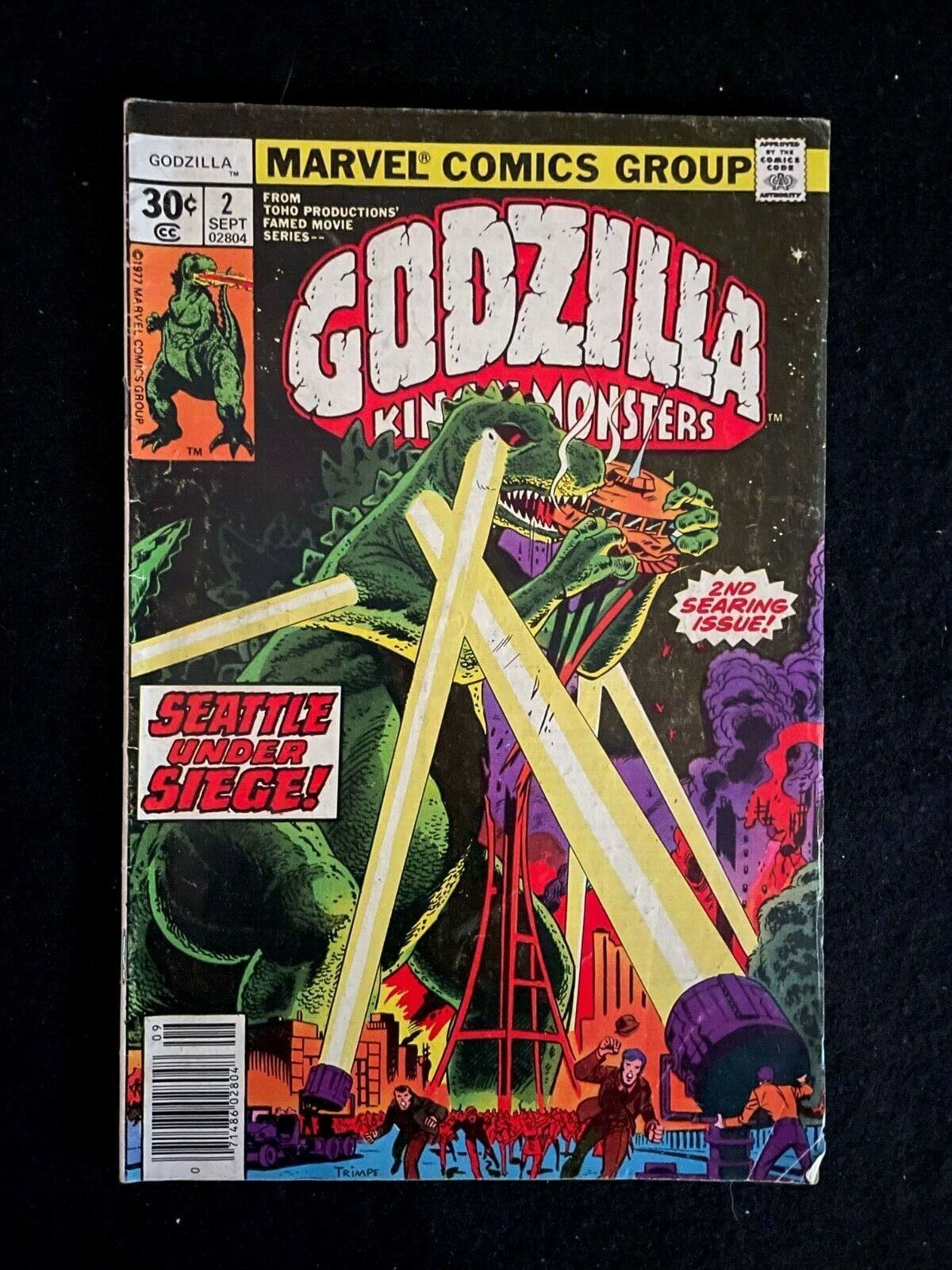 Godzilla King of Monsters #2 "Thunder in the Darkness" Sept. '77 Marvel ...