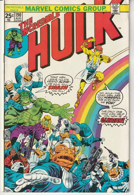 The Incredible Hulk #190 (1975) 1st Glorian ! Shaper of Worlds ! Toad ...