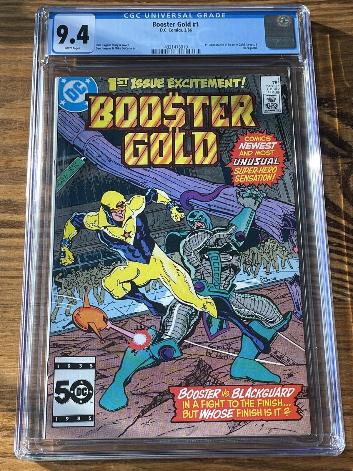 Booster Gold #1 CGC 9.4 1st App Booster Gold, Skeets Dan Jurgens Art ...