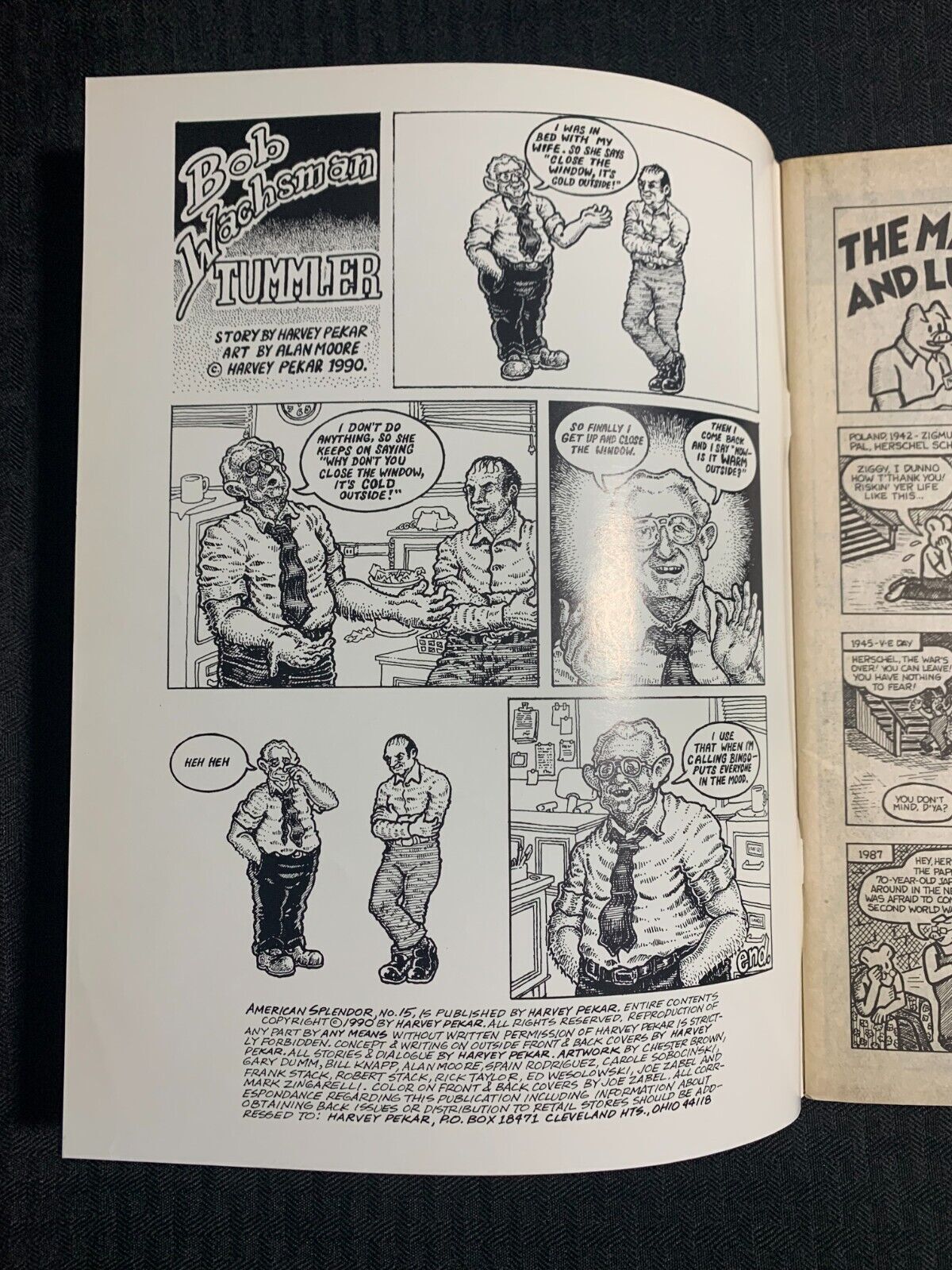 1990 AMERICAN SPLENDOR Magazine #15 FVF 7.0 Harvey Pekar / Chester ...