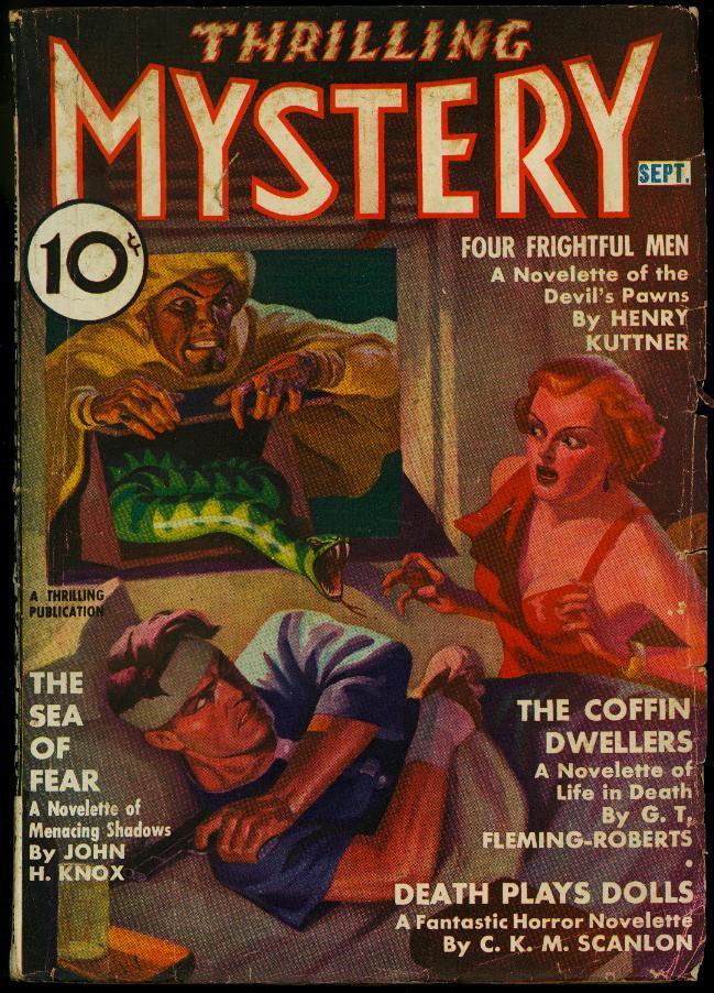 Thrilling Mystery Pulp September 1937- Weird Menace snake torture- John ...