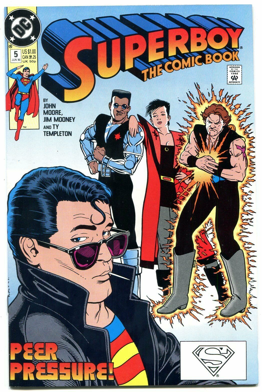 Superboy #5 1990- Wondergirl Romance begins- PEER PRESSURE cover ...