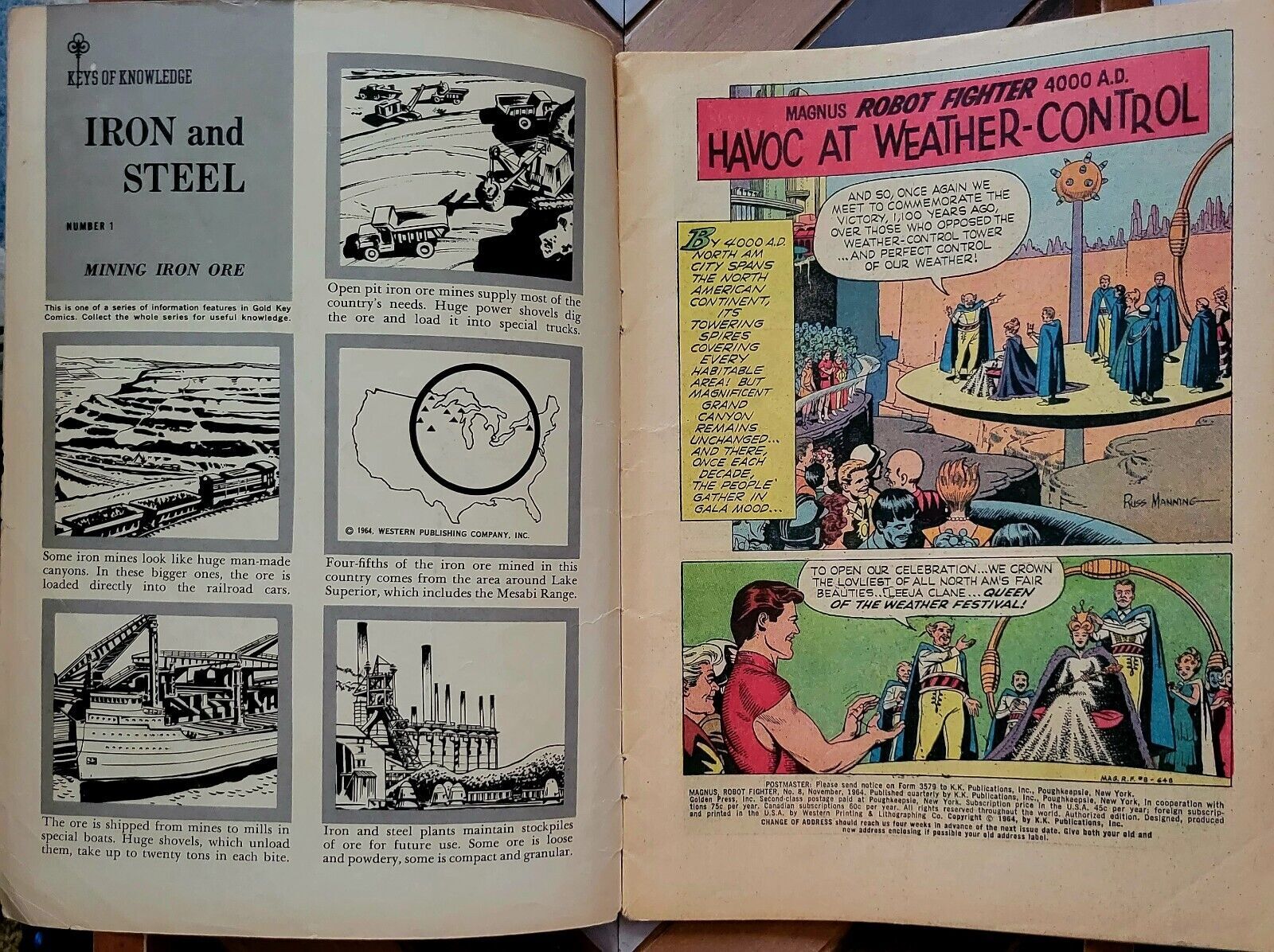 Magnus ROBOT FIGHTER: 4000 AD #8 VG (Gold Key 1964) "Havoc at Weather ...