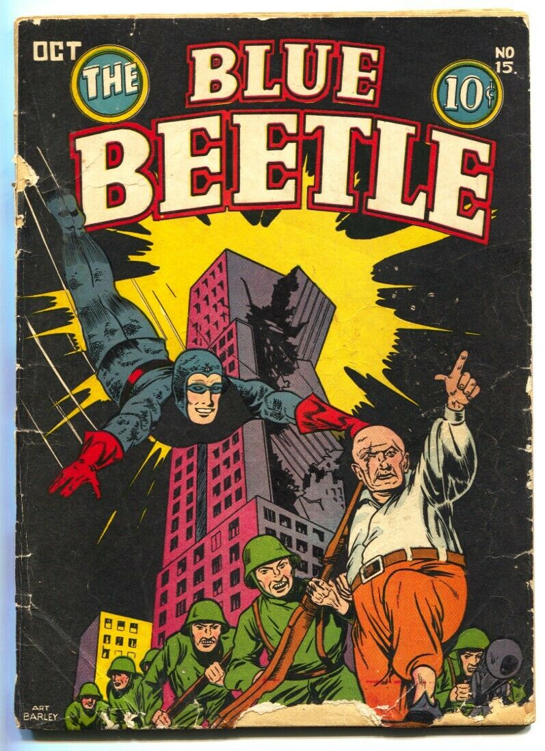 BLUE BEETLE #15 1942-Holyoke-NAZI issue-WWII comic book | Comic Books ...