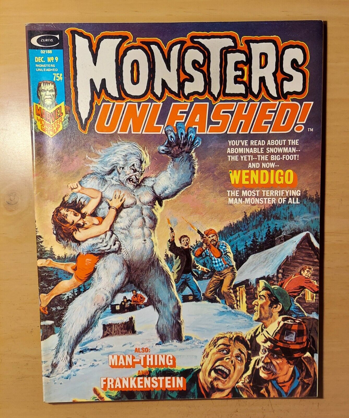 Monsters Unleashed #9 VF- 7.5 1974 Marvel horror magazine Wendigo story ...