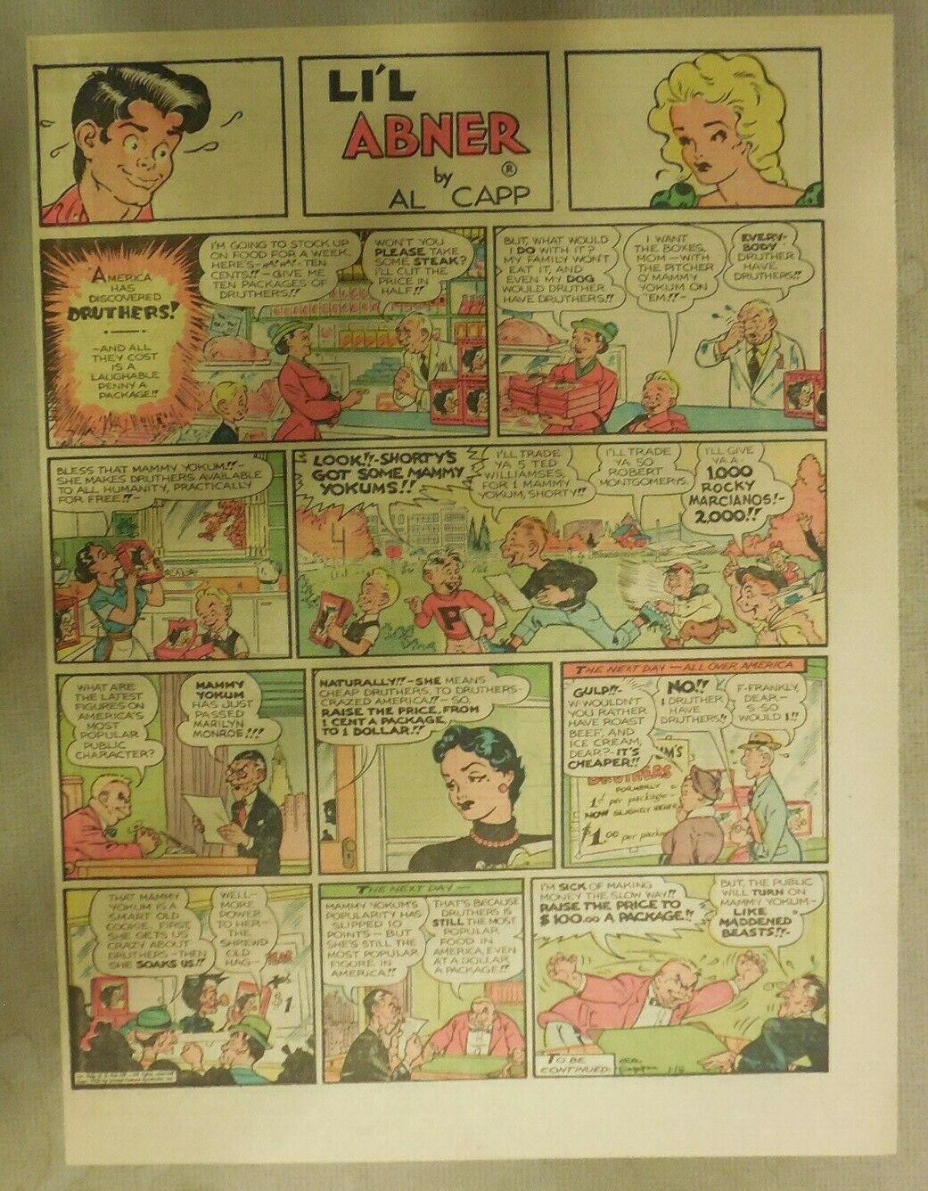 (50) Li'l Abner Sunday Pages by Al Capp from 1955 Tabloid Size Frazetta ...