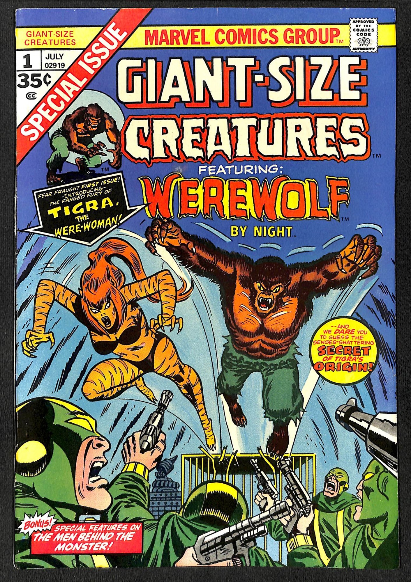 Giant-Size Creatures #1 FN/VF 7.0 1st Tigra Featuring Werewolf by Night ...