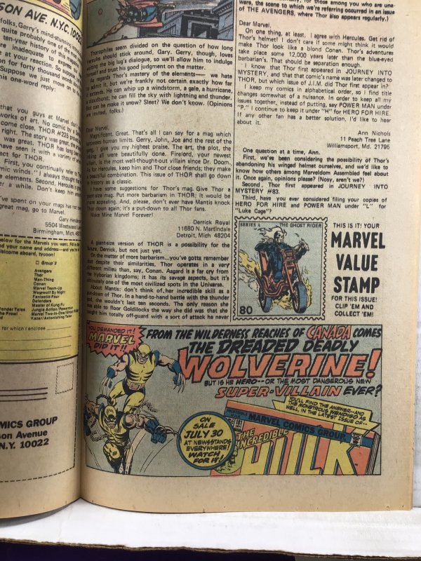 Thor #229 (1974) vfn -nm Super Key (?) 1 st app Wolverine Hulk 181 ...