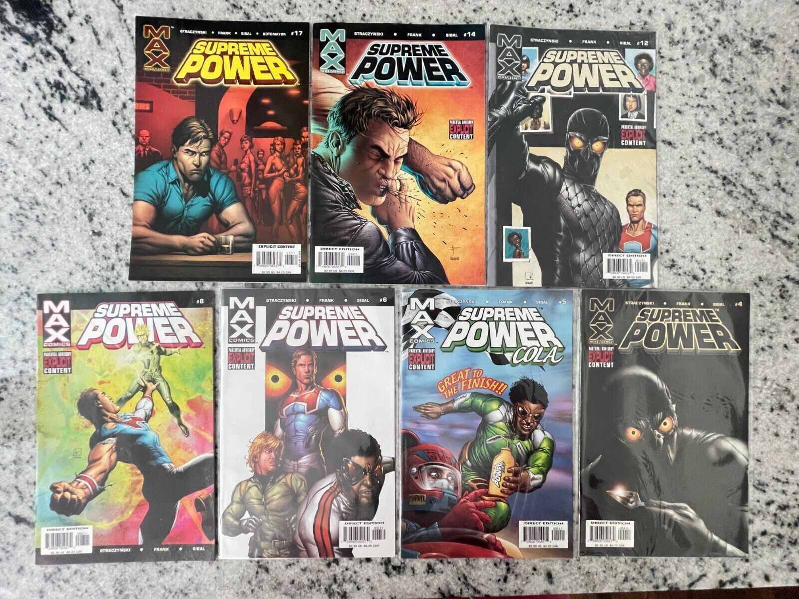 7 Supreme Power Marvel Max Comic Books # 4 5 6 8 12 14 Straczynski Ser ...