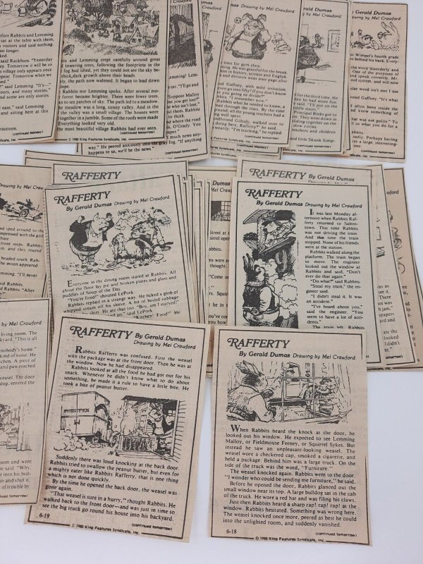 75X Rafferty News Paper Comic Strip 1980 lot 4.5" x 3" Vintage good ...