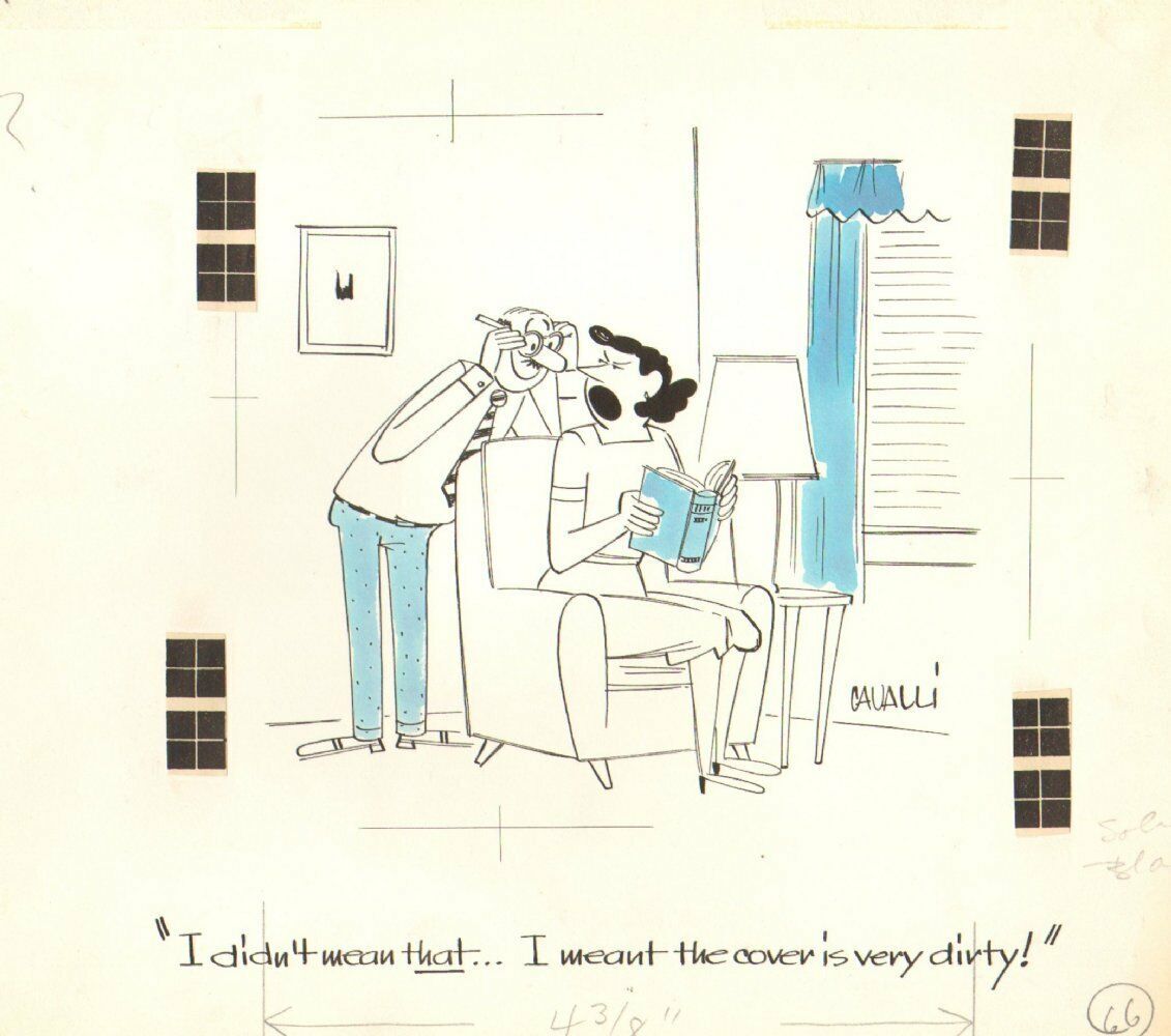 "Dirty" Book Cover Gag - 1953 art by Dick Cavalli | Comic Collectibles ...