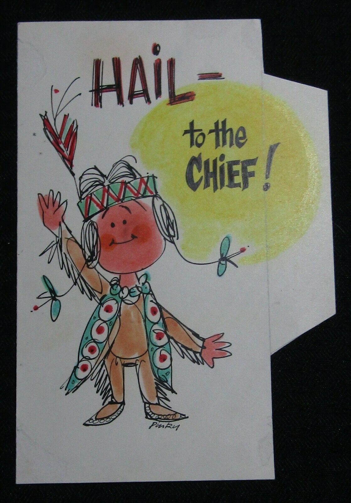 HAPPY FATHERS DAY Cartoon Hail to the Chief 5x7" Greeting Card Art # ...