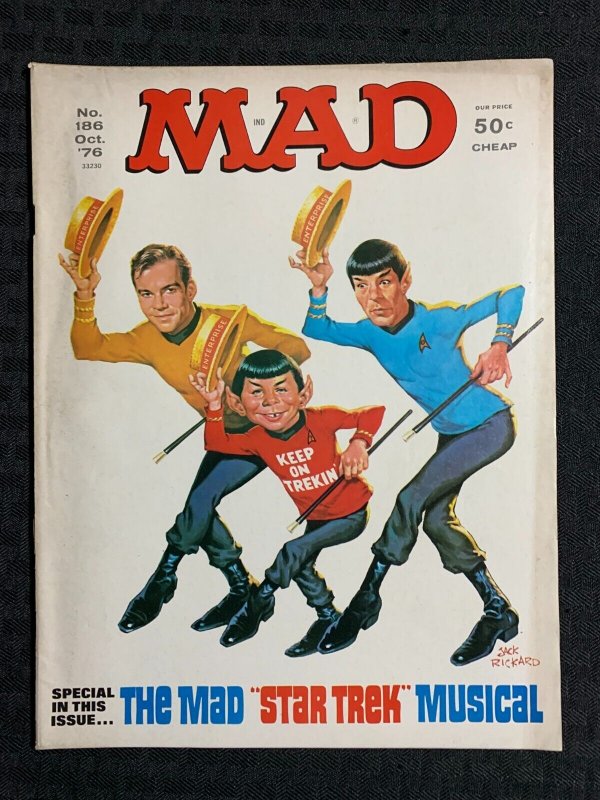 1976 MAD Parody Magazine #186 FN 6.0 Star Trek Musical Cover | Comic ...
