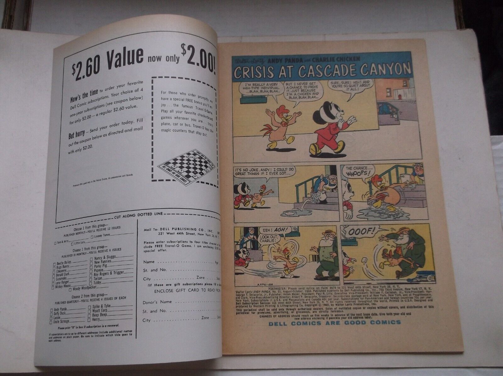 Dell: Walter Lantz Andy Panda #51, W/Charlie Chicken/Chilly Willy, 1960 ...