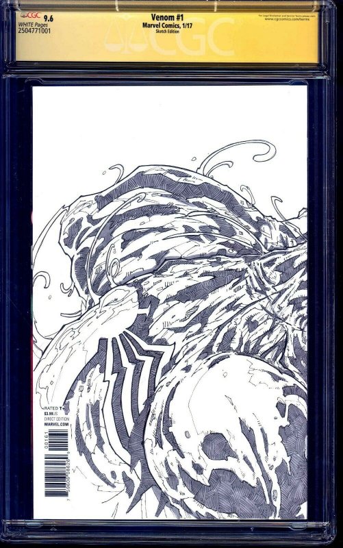 Venom #1 BLANK CGC SS 9.6 signed Wolverine vs Venom Sketch by Travis ...