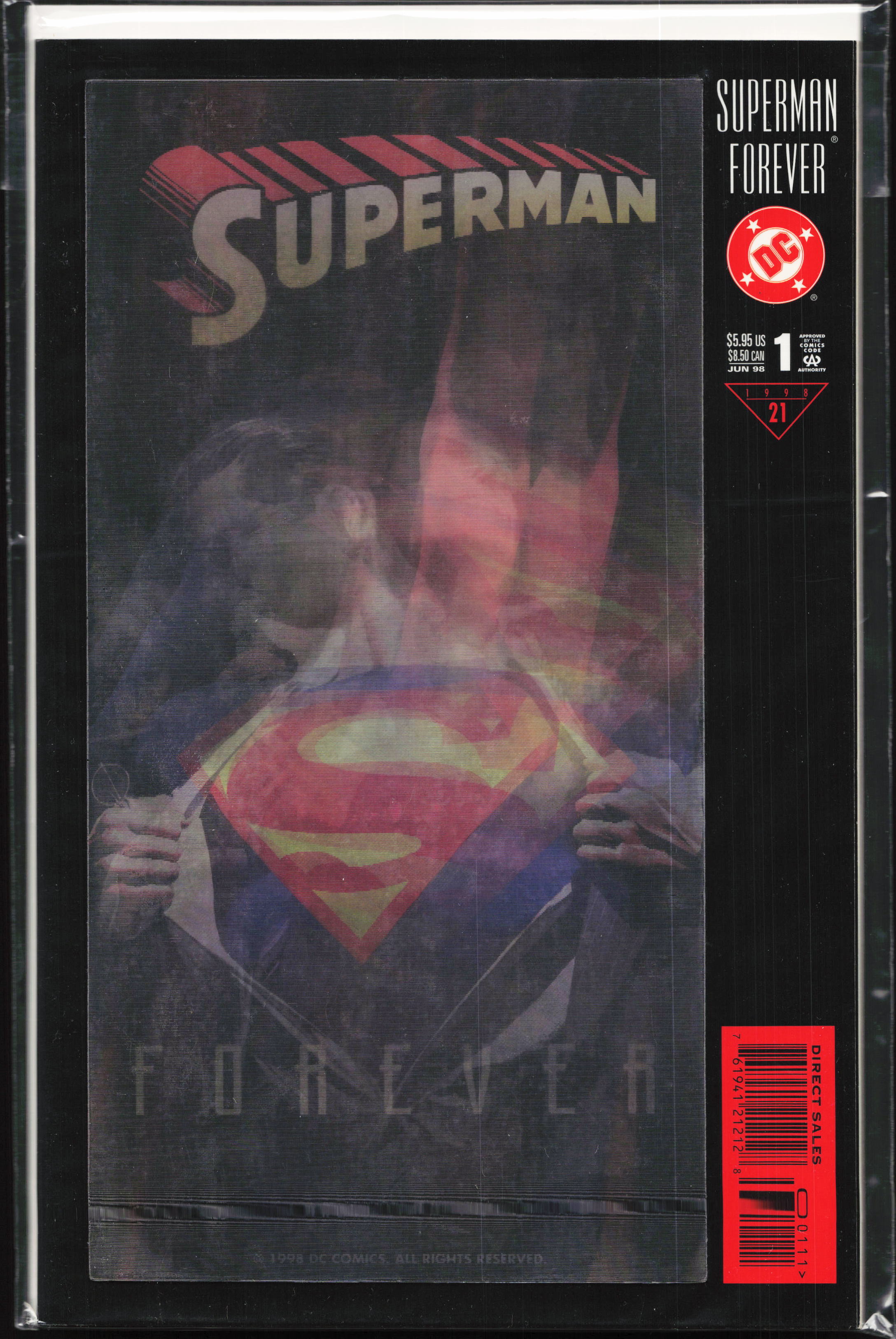 Superman Forever Lenticular Cover - Direct Sales (1998) Superman ...
