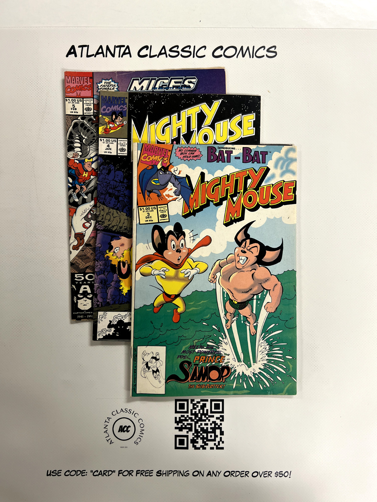 3 Mighty Mouse Marvel Comic Books#6 7 8 Avengers Defenders Hulk X-Men ...