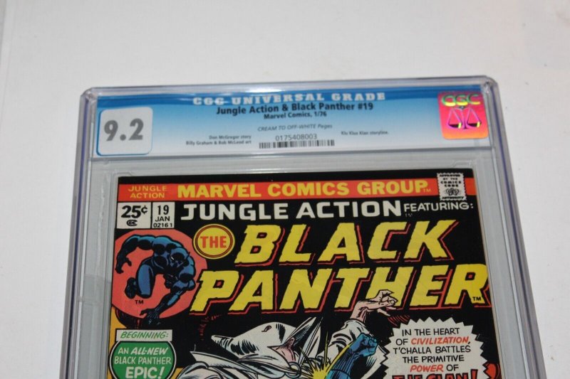 CGC 9.2 Jungle Action #19 NM- Black Panther vs Ku Klux Klan 1976 T ...