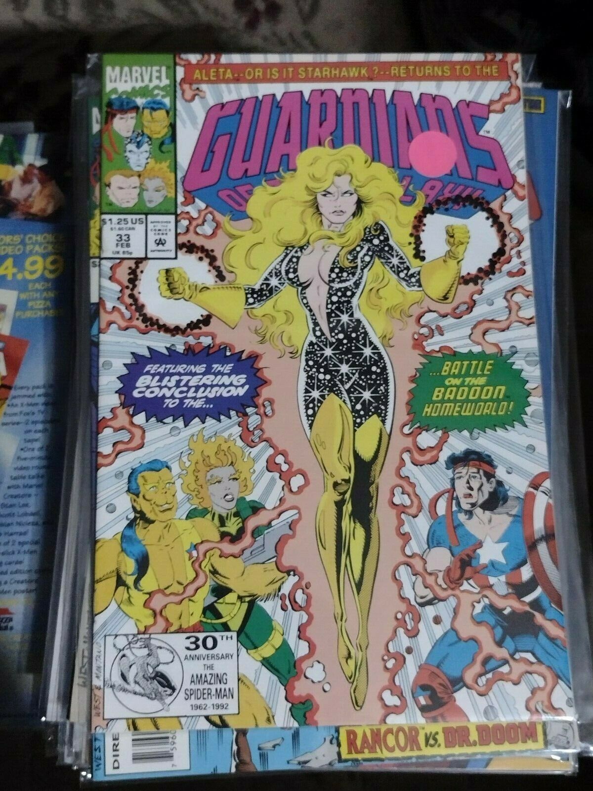 guardians of the galaxy # 33 marvel 1992 STARHAWK ALETA BADOON CAPTAIN ...