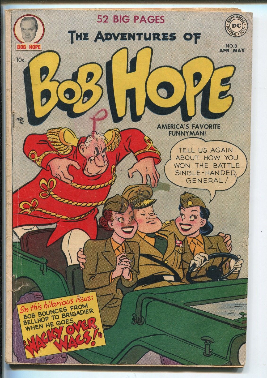 BOB Hope #8 1951-Dc-Wacky Humor-Babes-Jeep-Military-Miss Beverly Hills ...