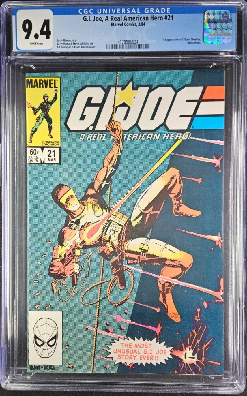 GI JOE #21 (1984) CGC 9.4 NM+ WP 1st APP Storm Shadow Silent Issue ...