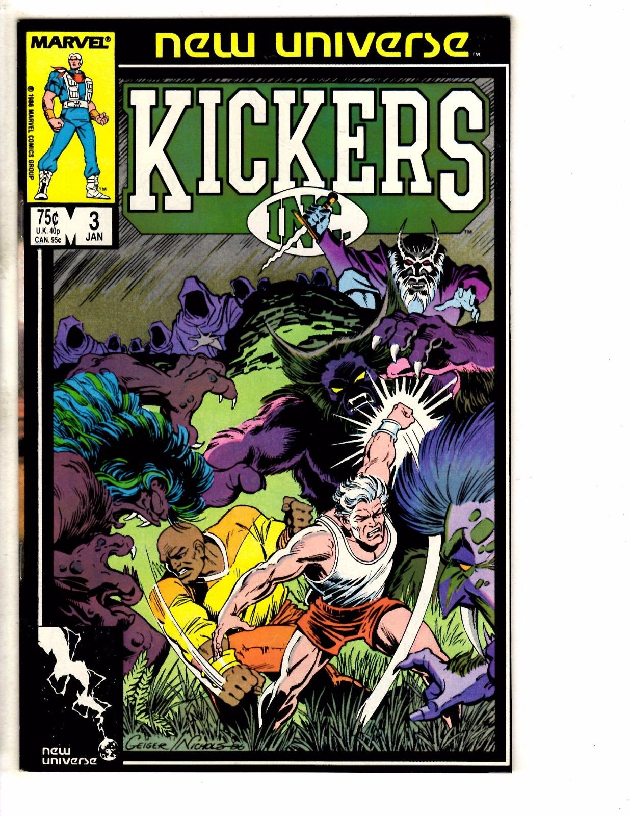 Lot Of 9 Marvel Comic Books Nightmask 3 2 1 Kickers 3 2 1 Psi-Force 3 2 ...