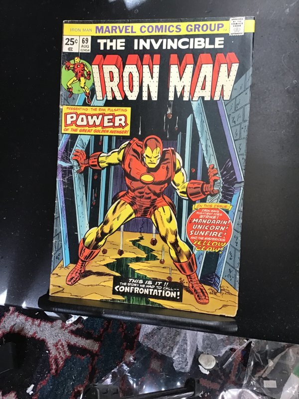 Iron Man #69 (1974) mandarin, unicorn, Sunfire, yellow claw wow! FN ...