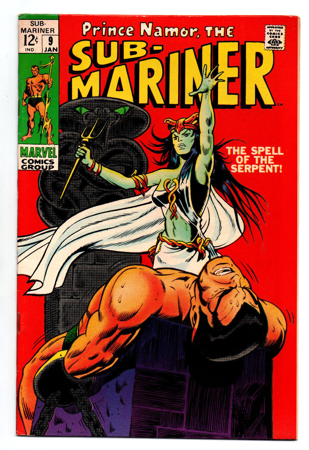 Sub-Mariner #9 - 1st app Naga & Serpent Crown - KEY - Namor - 1968 - VF ...