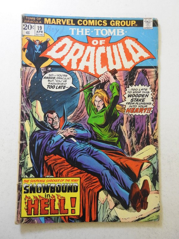 Tomb of Dracula #19 (1974) GD Condition MVS intact! ink fc, pencil bc ...