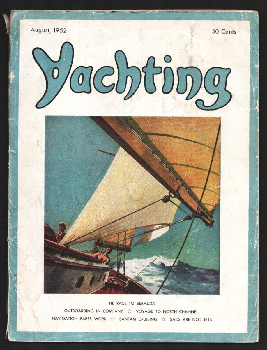 Yachting 8/1952-Jack Coggins cover art-Ocean Racing-Boat photos-diagrams-plan... | Comic Books ...
