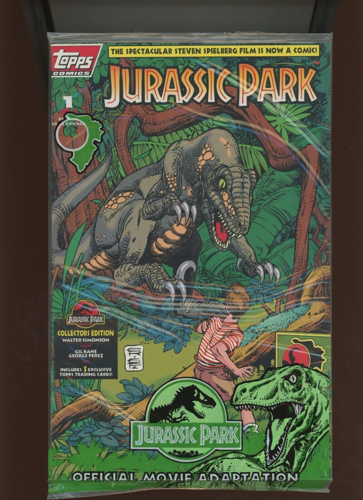 (1993) Jurassic Park #1: KEY Issue! Polybagged With Trading Cards! (9.2 ...